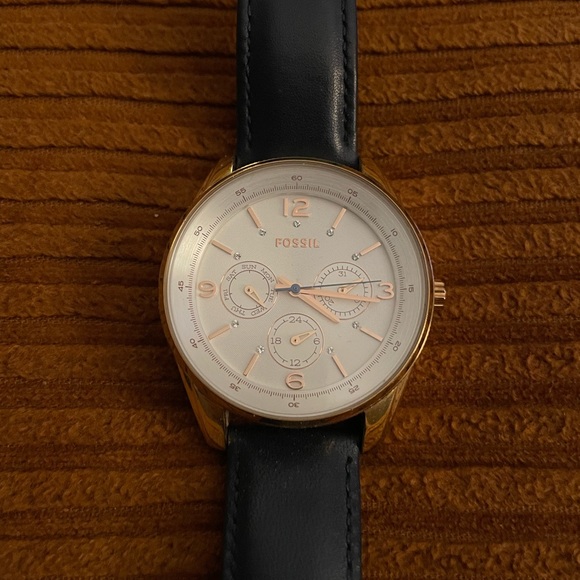 Fossil | Accessories | Fossil Blue Leather Watch | Poshmark